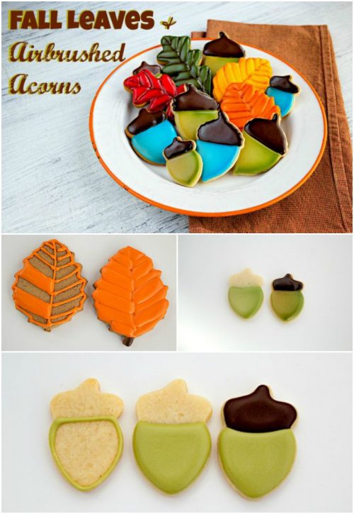Fall Leaves and Airbrushed Acorn Cookies - The Bearfoot Baker