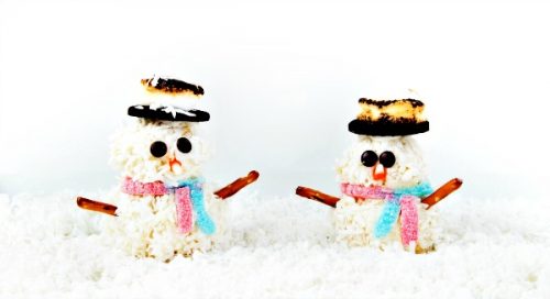 Rice Krispie Treat Snowman - The Bearfoot Baker