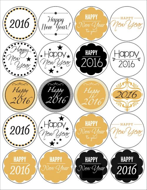 New Year Labels - Free Printable - The Bearfoot Baker