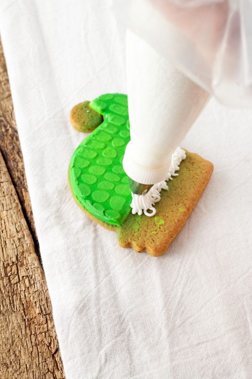 Dinosaur Christmas Cookies with a PYO Stencil - The Bearfoot Baker