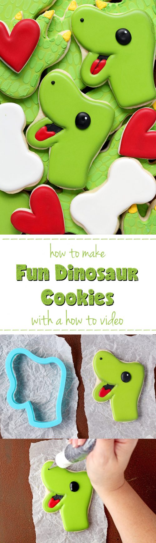 Fun Dinosaur Cookies with a How to Video - The Bearfoot Baker