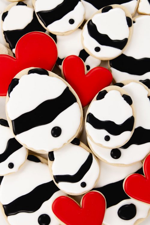 How to Make Cute Valentine's Day Panda Bear Cookies - The Bearfoot Baker
